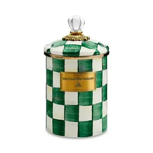 MACKENZIE-CHILDS Emerald Check Canister, Medium