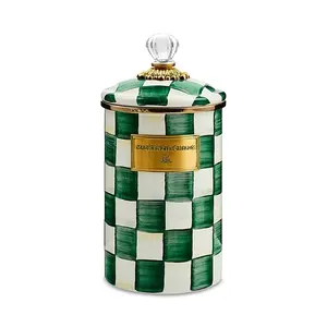 MACKENZIE-CHILDS Emerald Check Canister, Large - No Color