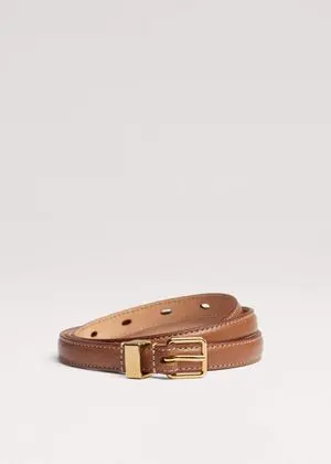 ME+EM Skinny Leather Belt - Tan