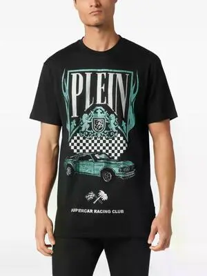 Philipp Plein Strass Flame Racing T-shirt