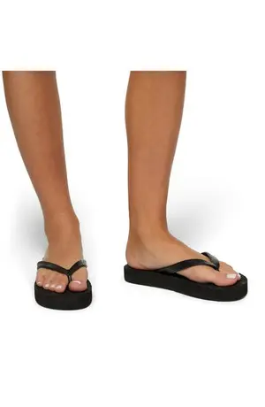 Roxy Beach Up Platform Flip Flop - Black