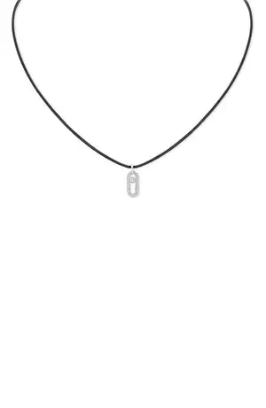 Messika Care Diamond Pavé Pendant Cord Necklace - White Gold