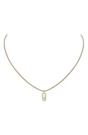 Messika Care Diamond Pavé Pendant Cord Necklace - Yellow Gold