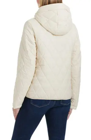 Vince Camuto Water-resistant Hooded Quilted Jacket - Bone