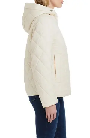 Vince Camuto Water-resistant Hooded Quilted Jacket - Bone
