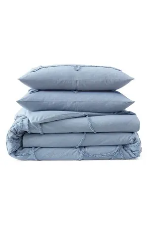 PERI HOME Retro Scroll Comforter & Shams Set - Blue