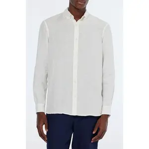 Scotch & Soda Linen Button-down Shirt Off White