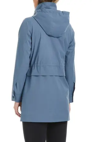 Vince Camuto Water-resistant Hooded Jacket - Slate Blue