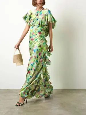 Isolda Peacock Maxi Dress