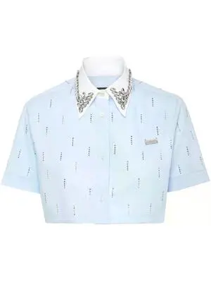 Philipp Plein Cropped Shirt - Blue