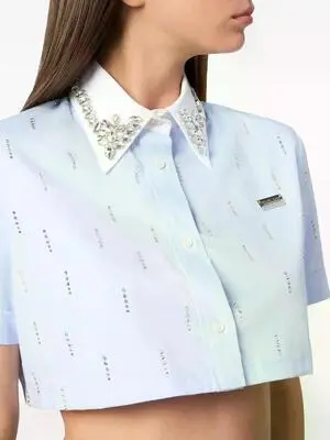Philipp Plein Cropped Shirt - Blue