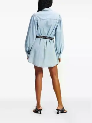 Karl Lagerfeld Puff-sleeve Denim Shirt Dress