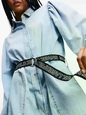 Karl Lagerfeld Puff-sleeve Denim Shirt Dress