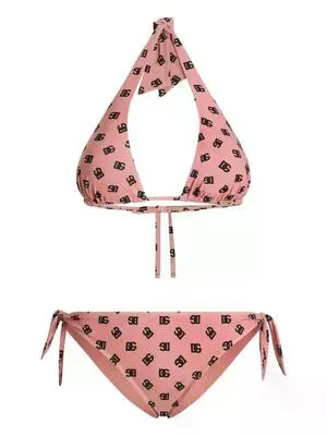 Dolce & Gabbana Dna Polka-dot Print Bikini - Pink