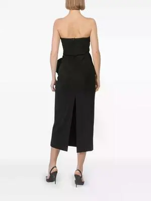 Magda Butrym Floral-appliqué Bustier Midi Dress