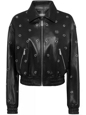Philipp Plein Eyelet-detailing Bomber Jacket