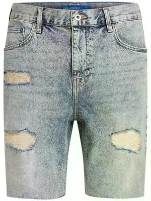 Karl Lagerfeld Distressed Denim Shorts - Blue