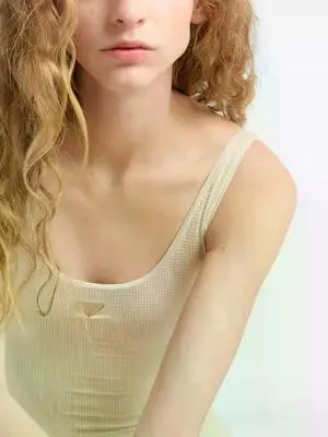 Prada Jersey One-piece Swimsuit With Rhinestones - Neutrals