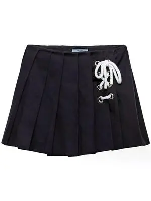 Prada Pleated Drill Mini Skirt