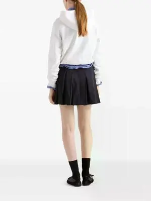 Prada Pleated Drill Mini Skirt