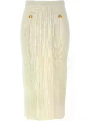 Alessandra Rich High-waisted Ribbed Midi Skirt