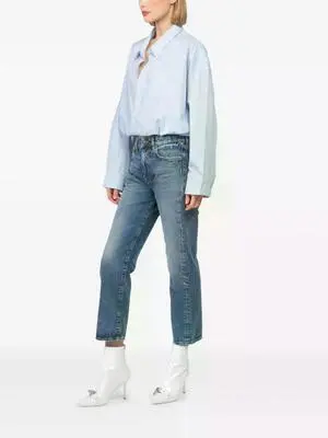 R13 Cropped Straight Leg Jeans
