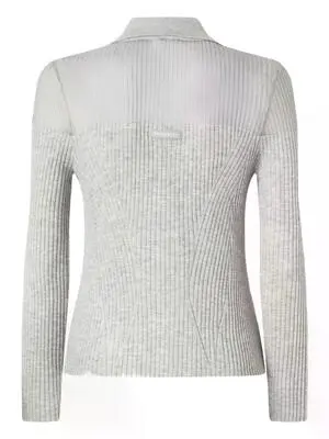 Pinko Ribbed Polo Top - Grey