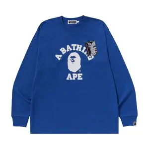 A BATHING APE Mad Face College Long-sleeve Tee