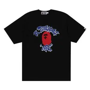 A BATHING APE Graffiti College Tee - Black