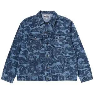 A BATHING APE Asia Camo Denim Jacket - Blue