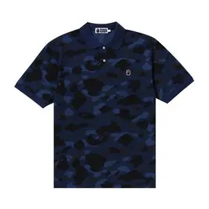A BATHING APE Color Camo Ape Head One Point Polo 'navy - Blue