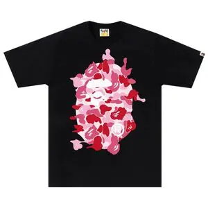 A BATHING APE Abc Camo Rebuild Big Ape Head Tee /pink - Black