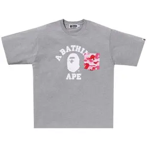 A BATHING APE Abc Camo College Pocket Relaxed Tee - Grey