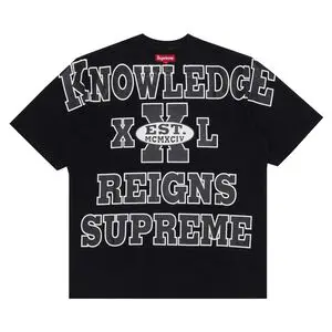 Supreme Overprint Knowledge Short-sleeve Top - Black