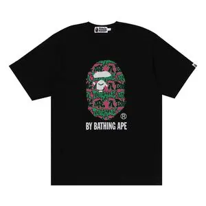A BATHING APE Graffiti Pattern Tee - Black