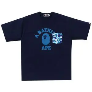 A BATHING APE Abc Camo College Pocket Relaxed Tee 'navy - Blue