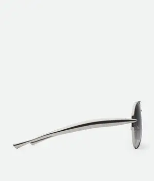 Bottega Veneta Sardine Aviator Sunglasses - Silver/silver/grey