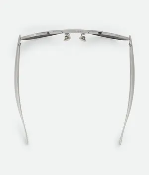 Bottega Veneta Sardine Aviator Sunglasses - Silver/silver/grey