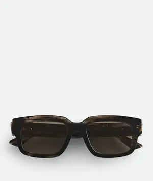 BOTTEGA  VENETA Bottega Veneta Ultrathin Square Sunglasses - Black/brown