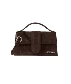 Jacquemus The Bambino Large Croc-effect Suede Tote
