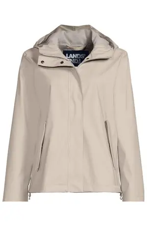 LANDS' END Waterproof Rain Slicker Jacket - Dusk Gray