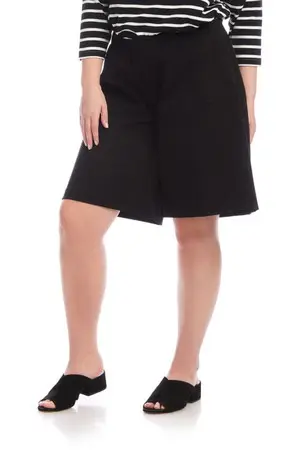 Karen Kane High Waist Stretch Twill Shorts - Black
