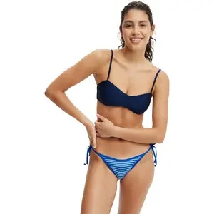 Cotton:on Curved Bandeau Bikini Top - Ocean Water Shimmer