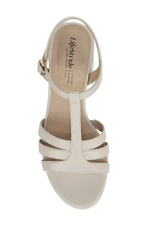 LIFESTRIDE Rio Ankle Strap Platform Sandals - Bone