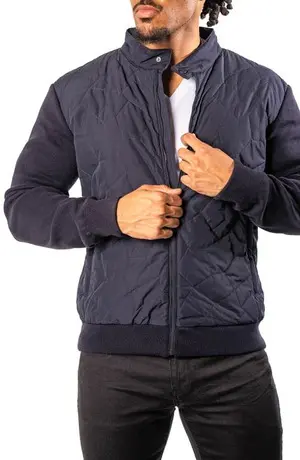 MACEOO Quilted & Knit Bomber Jacket
