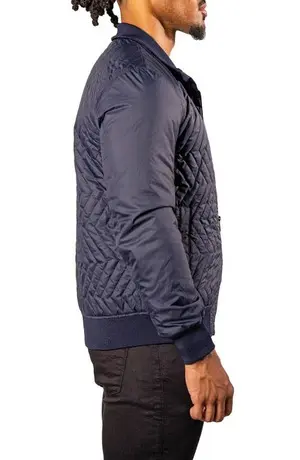 MACEOO Puffycomb Quilted Bomber Jacket - Blue