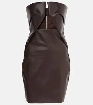 Rick Owens Prong Cutout Bustier Denim Dress - Brown