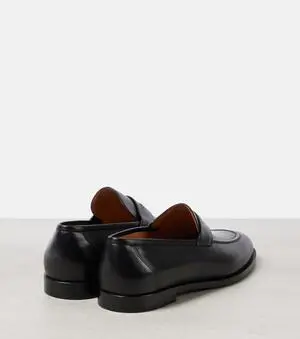 Loro Piana Sergio Leather Loafers - Black