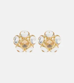 Saint Laurent Flower Clip-on Earrings - Gold