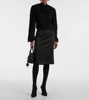 Balenciaga Tie-neck Crêpe Blouse